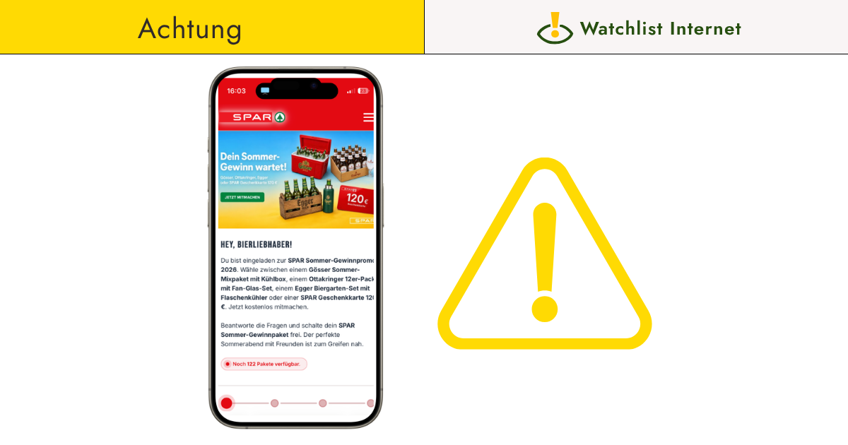 Vorsicht, Phishing: Spar-Gewinnspiel zu Bier-Paketen ist ein Fake ...