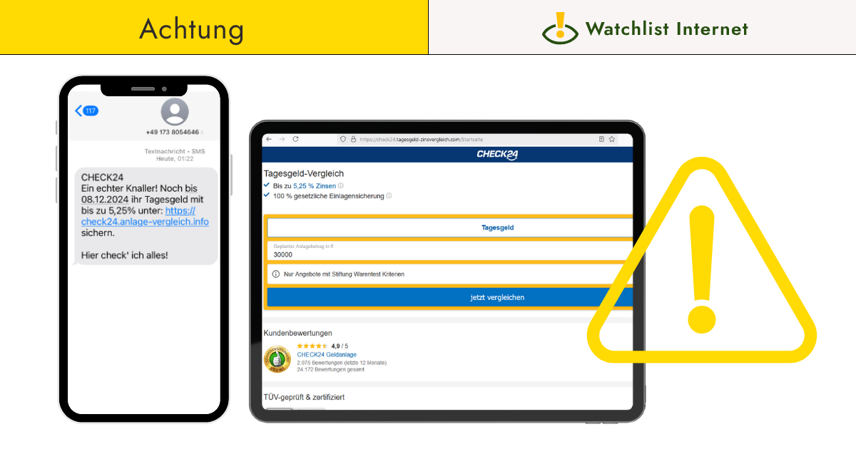 Tagesgeldkonten: Vorsicht vor betrügerischen Angeboten im Namen von ...